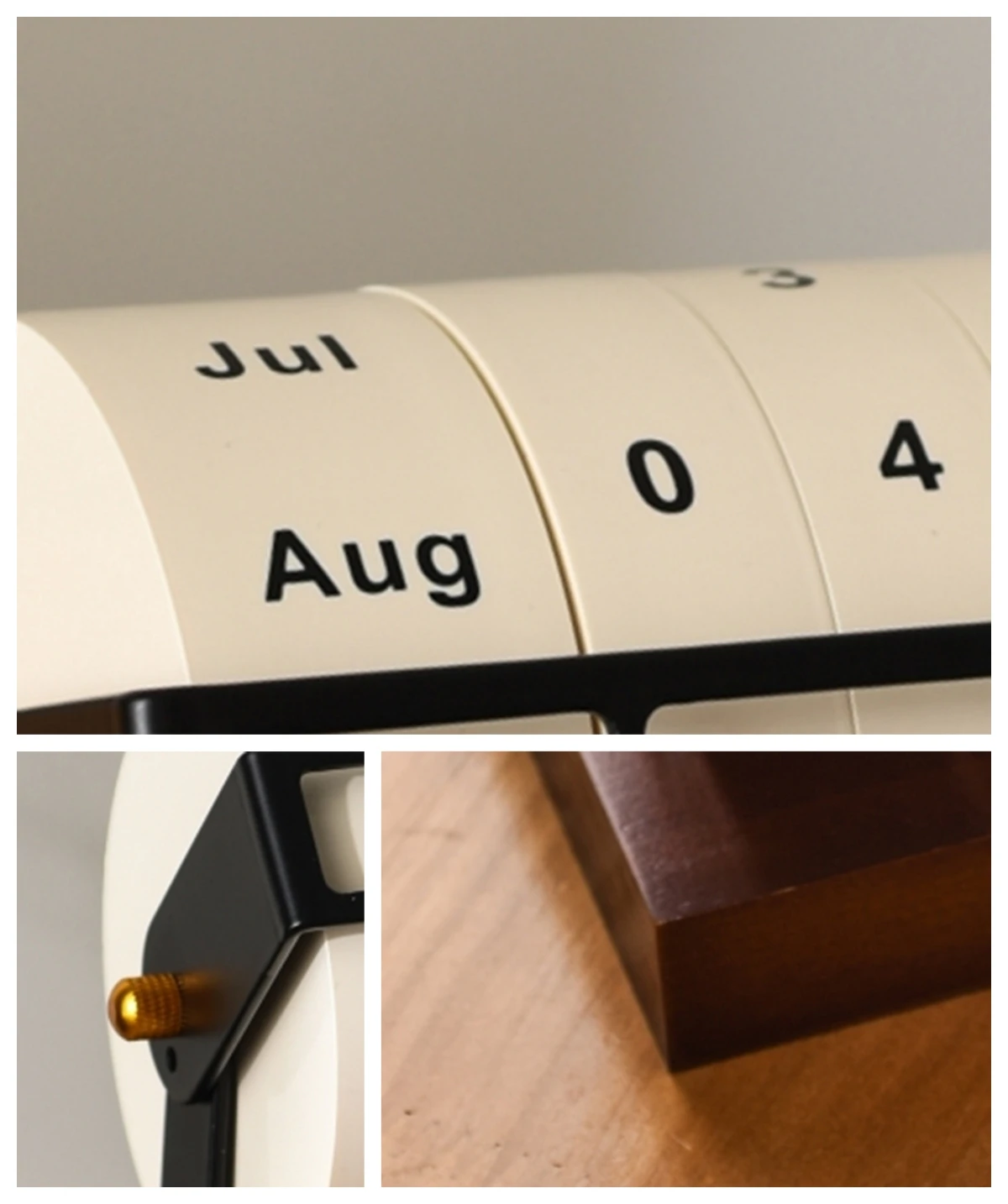 Premium Manual Wooden Wheel Calendar - Reusable & Stylish