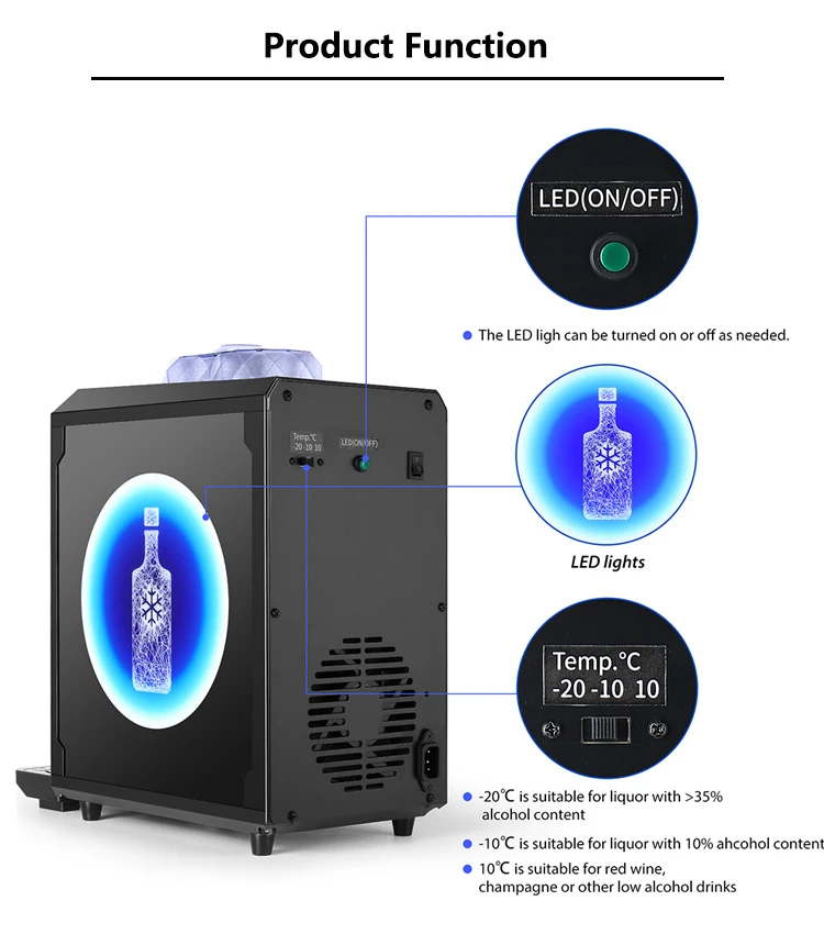 Mini Portable Vodka and Whisky Chiller - Compact Beverage Cooler for ...