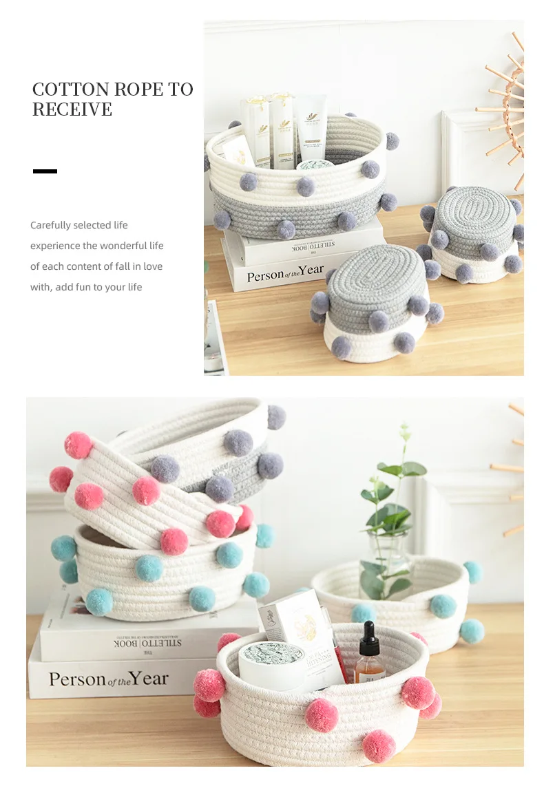 Latest Design Cotton Rope Storage Basket Storage Box Three In One ...