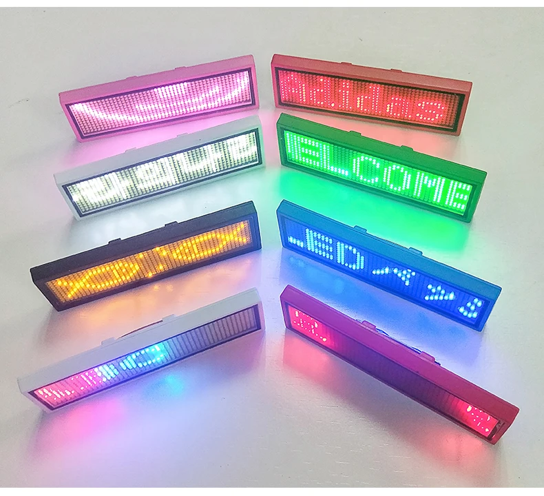 App Edit Messages Display LED Name Badge, Rechargeable Battery Mini Led ...