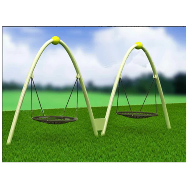 Public Attractive Double Metal Basket Net Swing Outdoor Park Swing For ...