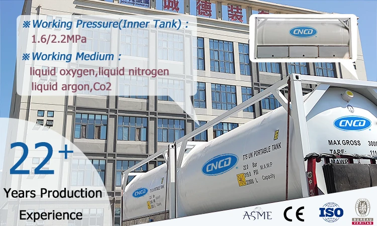 20ft Cryogenic Iso Tank Container for Lox Lin Lar Lng T75 Transport ...