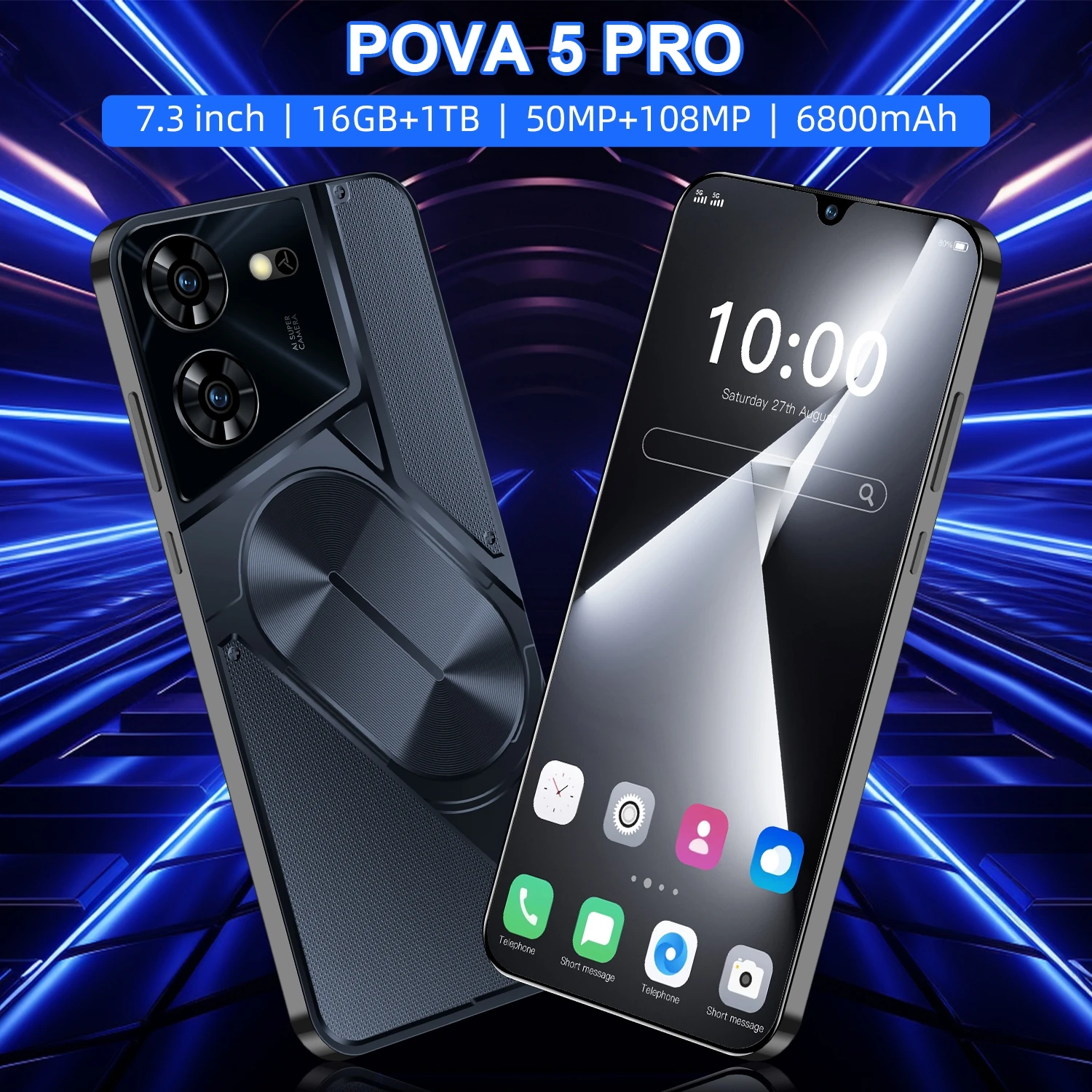 Tecno 5g smartphone oreja pova 5 pro teléfonos móviles con batería de ...