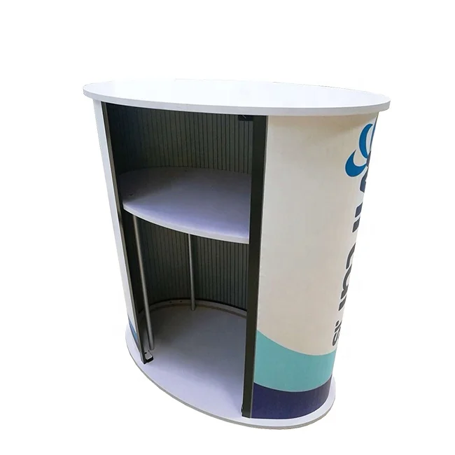 Trade Show Counter Advertising Table With Shelves - Buy Front Counter ...