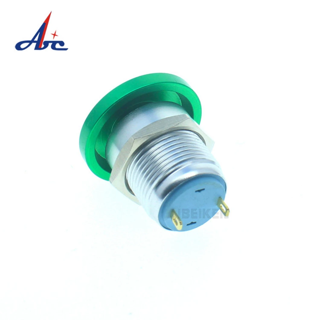 Factory Price 16mm Mushroom Head Push Button Switch 1no Momentary Metal Push Button With Dot Led ...