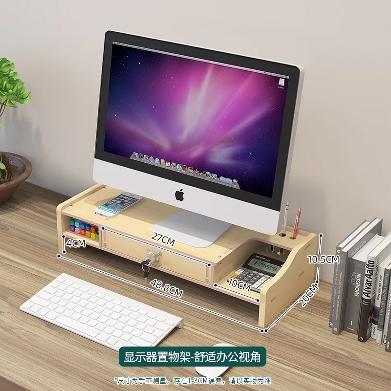 Wooden PC Monitor Riser Lap Tray Computer Laptop Table Rack Desktop ...