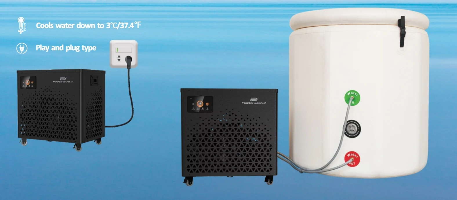 High Performance R290 Inverter Ice Bath Chiller Automatic Ozone Machine ...