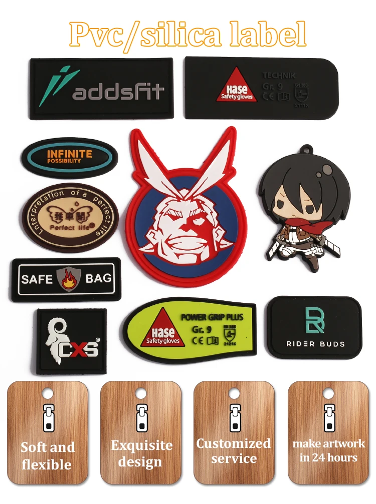 Customized Soft Pvc Tag Patches Engraved Logo Silicone Badge Rubber ...