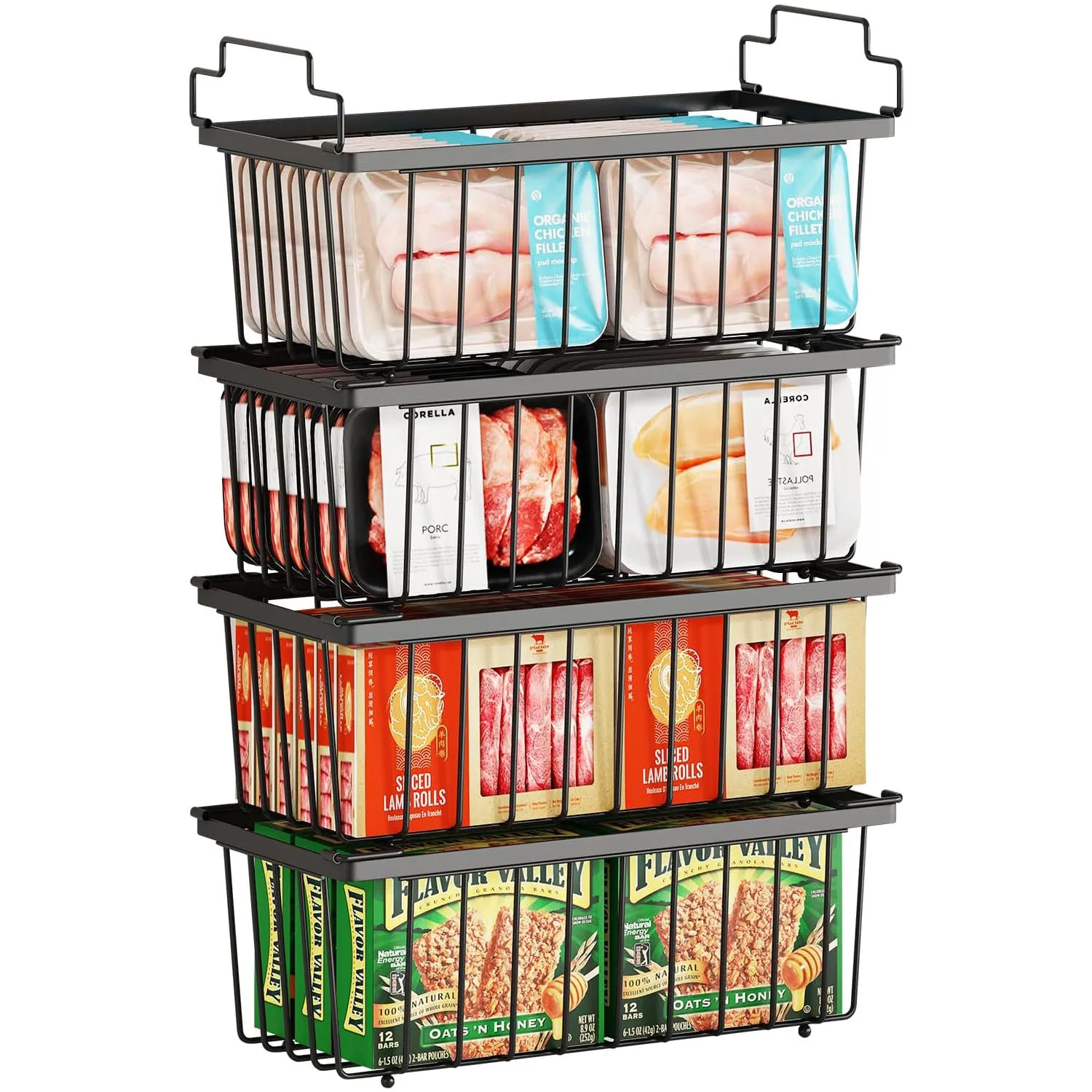 Home Organizer Kitchen Living Room Tabletop Cabinet Organizer Bins 4 ...