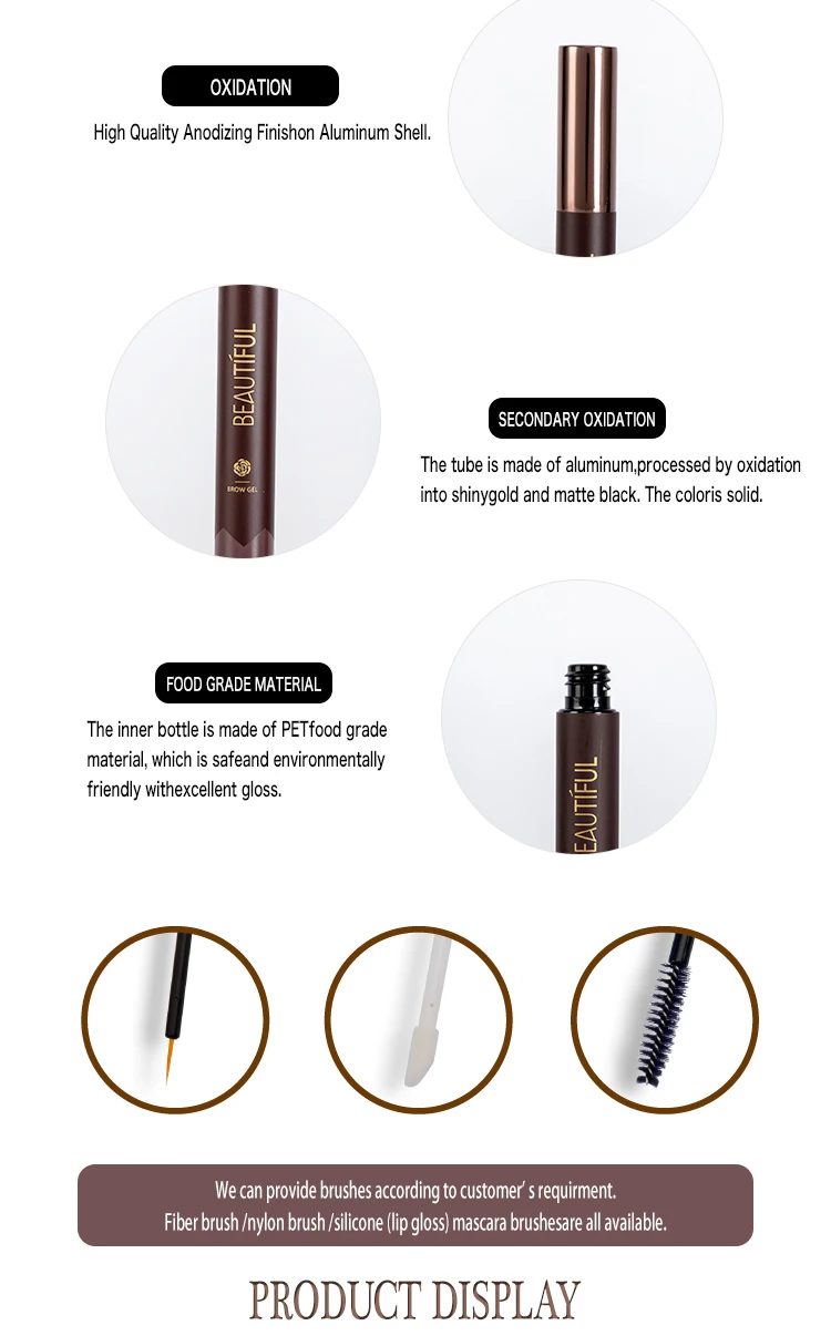 Empty 3ml 4ml 5ml Luxury Aluminum Eyebrow Mascara Container,Brow Dye ...