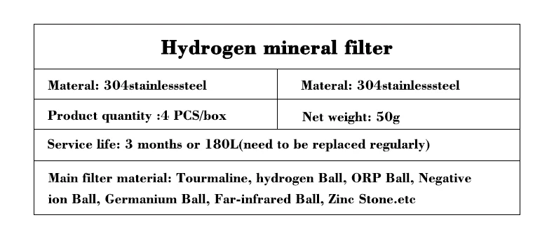 304 Stainless Steel Hydrogen Alkaline Mineral Stone Filter