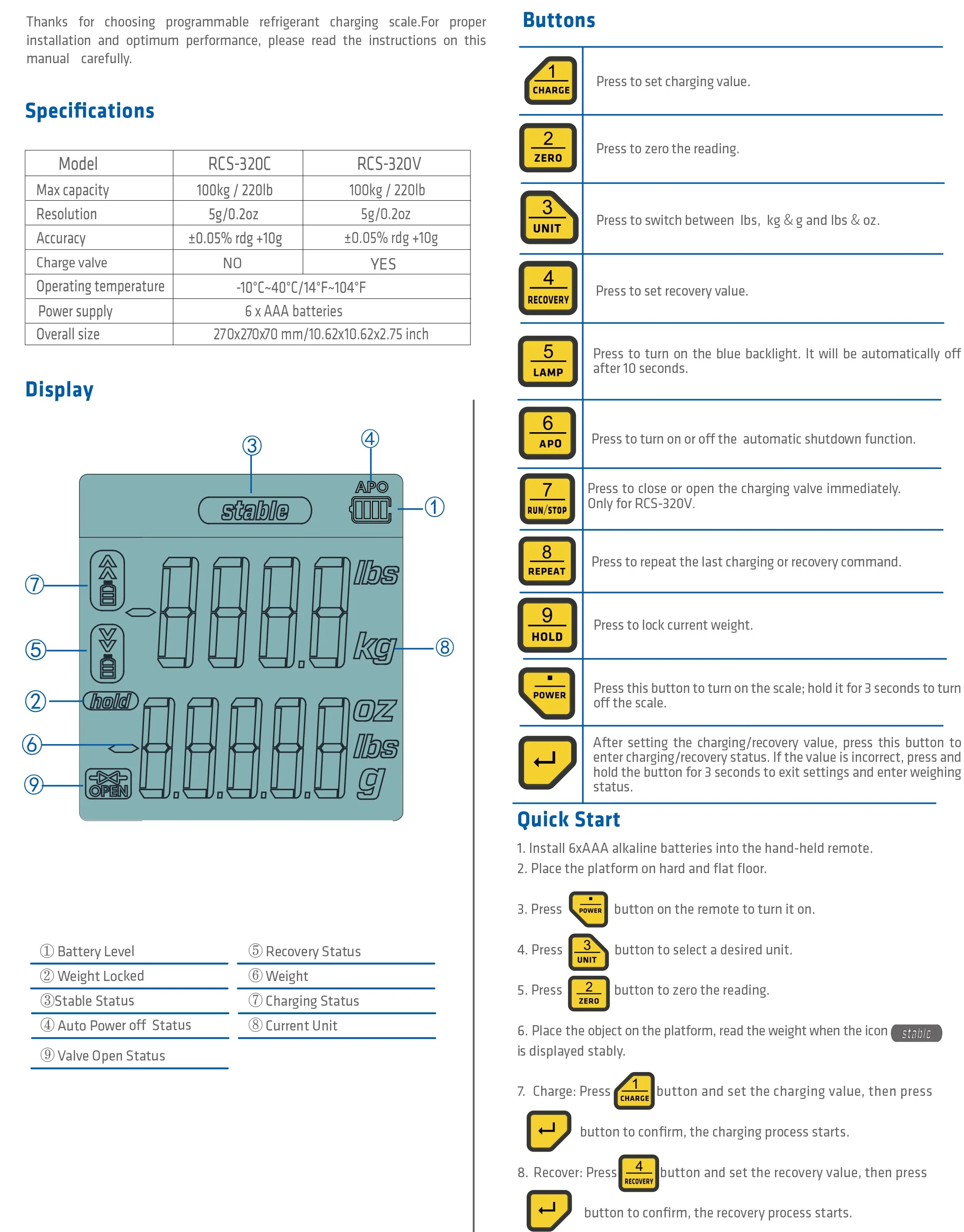 Refrigerant Scale HVAC Freon Charging Weight Scale 220lbs