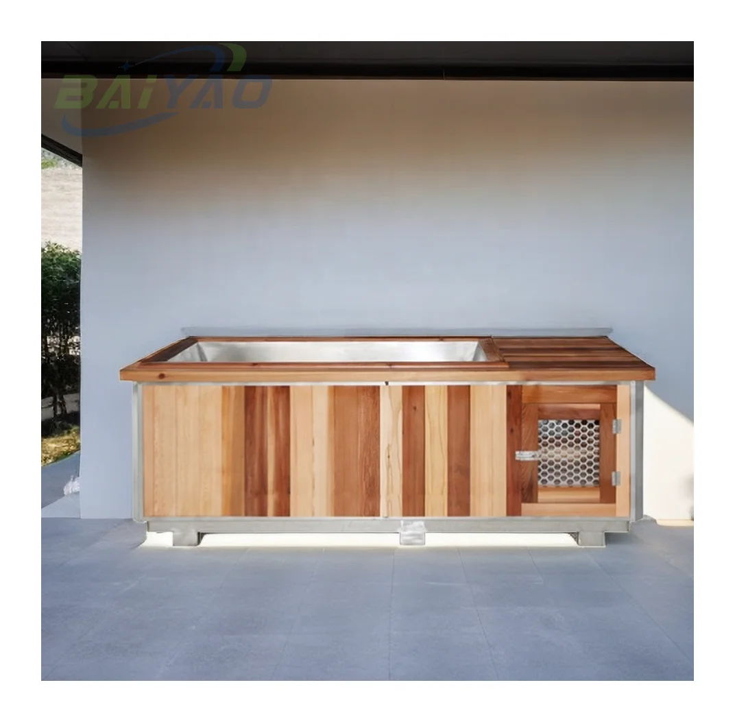 Cold Plunge Ice Bath Outdoor Wooden Cold Tub With Chiller For Recovery ...