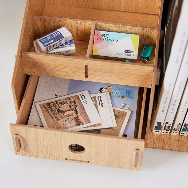 Customized Wooden Creative Multi-purpose Diy File Storage Rack Wooden ...