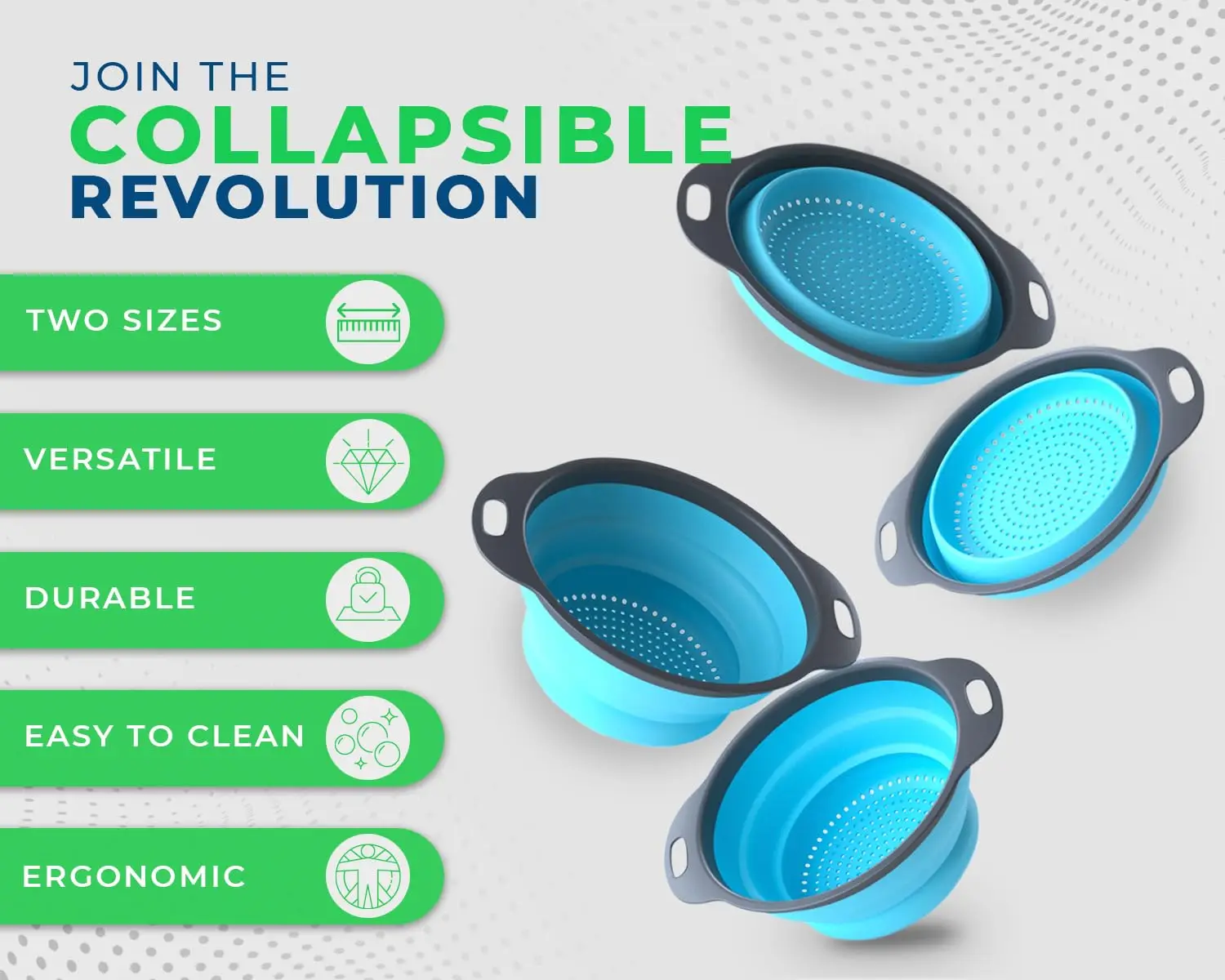 Collapsible Retractable Colander Set Flexible Folding Vegetable ...