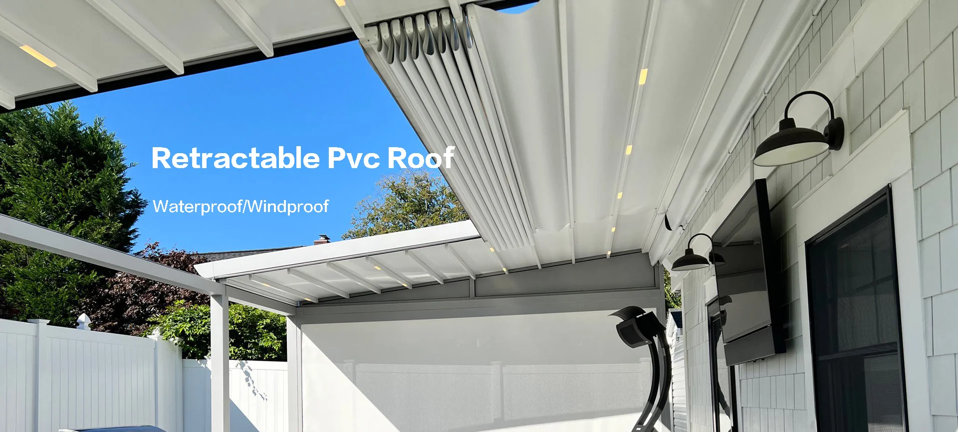 Motorized Pvc Foldable Roof High Wind Resistance Garden Furniture ...