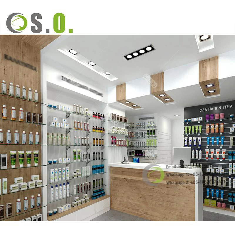 Medicine Shop Showcase Dispensary Display Counters Pharmacy Shop Cash ...
