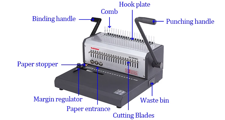 Customizable SD-2501B21 Comb Binder Puncher for A4 Paper