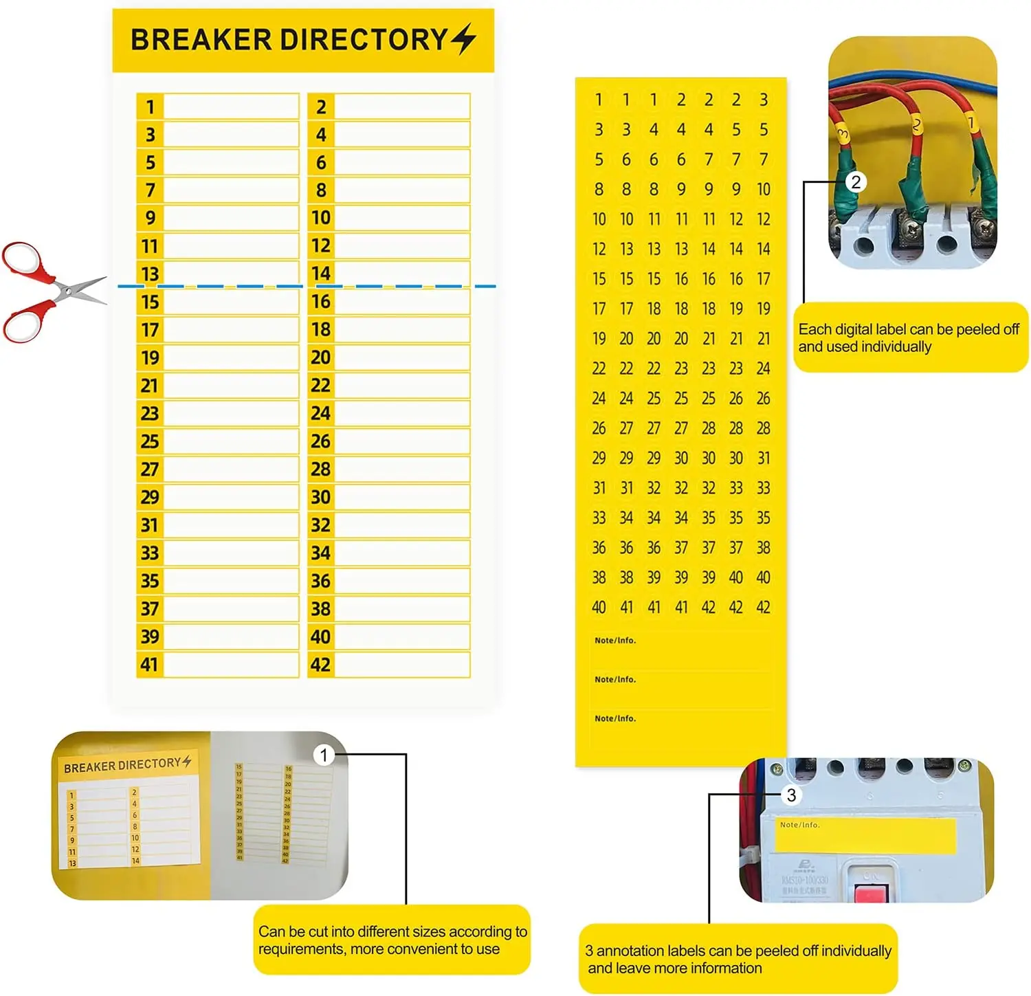 Breaker Panel Labels Electrical Box Sticker Numbers Breaker Panel ...