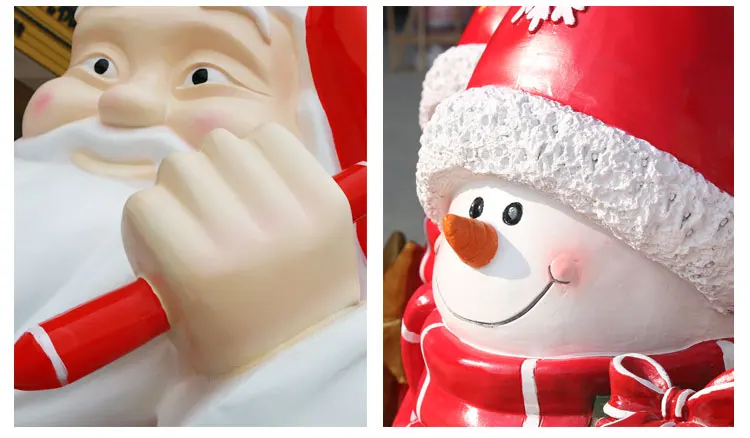 Christmas Decoration Resin Fiberglass Life Size Outdoor Santa Claus ...