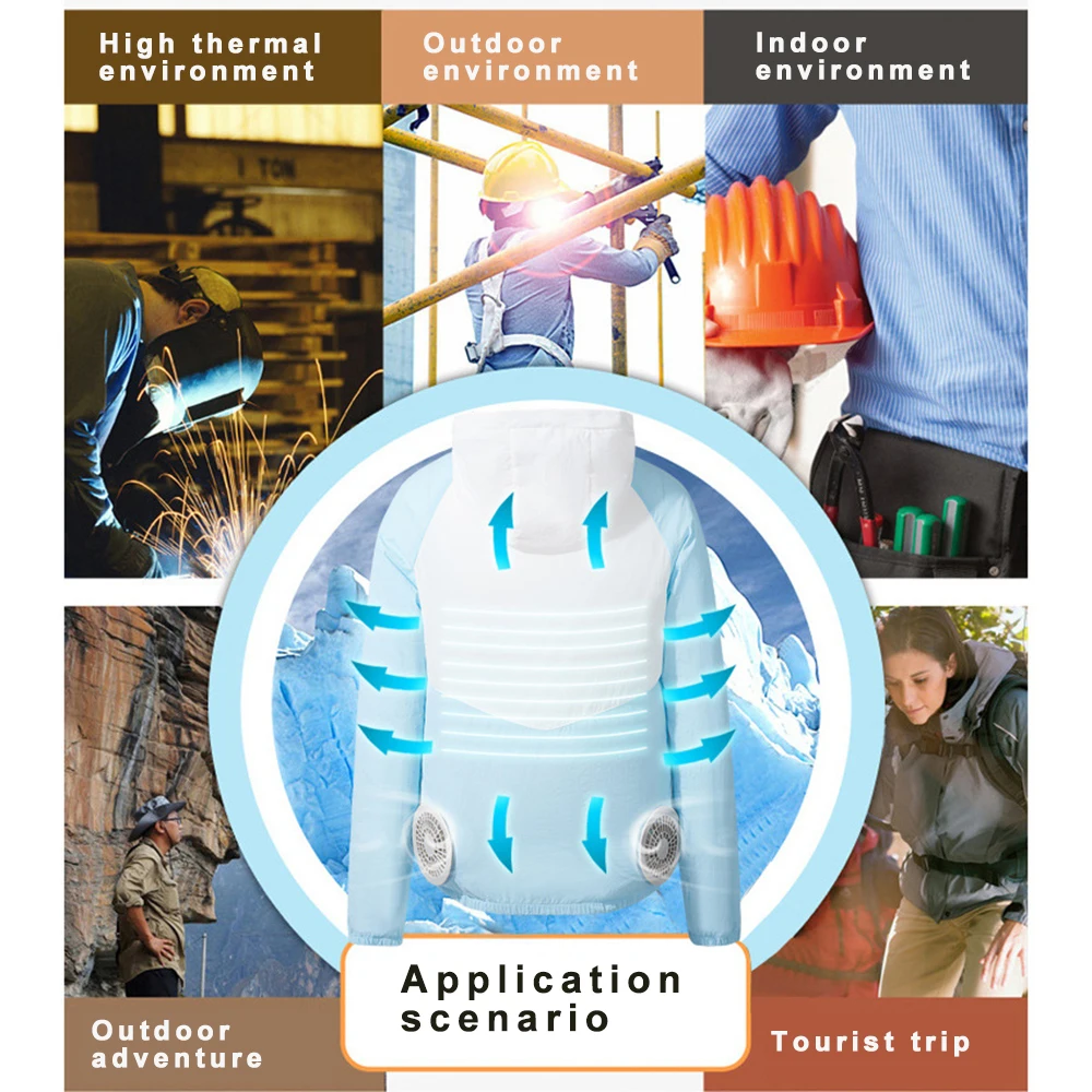 Evaporative Air-Conditioned Clothes for 13 Hours of Cooling 3 Speed ...