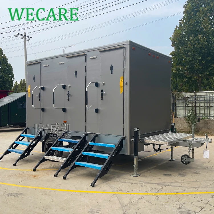 Wecare luxury event mobile portable camp toilet restroom trailers ...