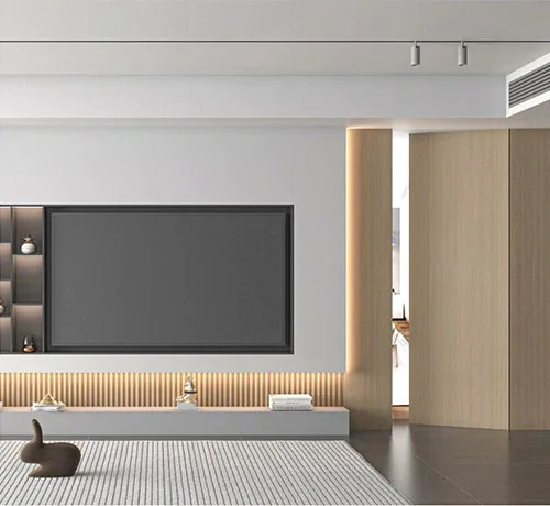Jbdhome Modern Villa Interior Frameless Embedded Oak Door