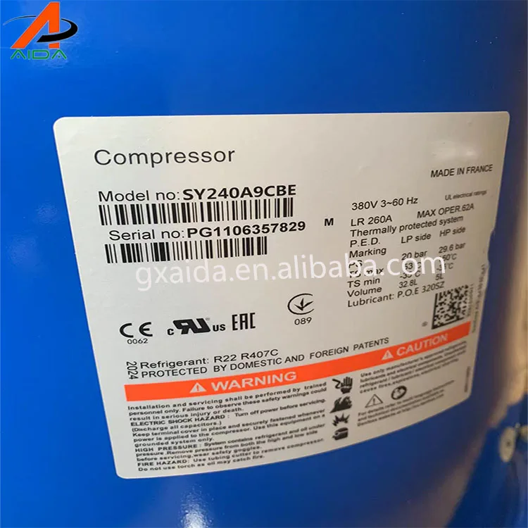 Original 380v 60hz Hermetic Scroll Air Refrigeration Compressor ...
