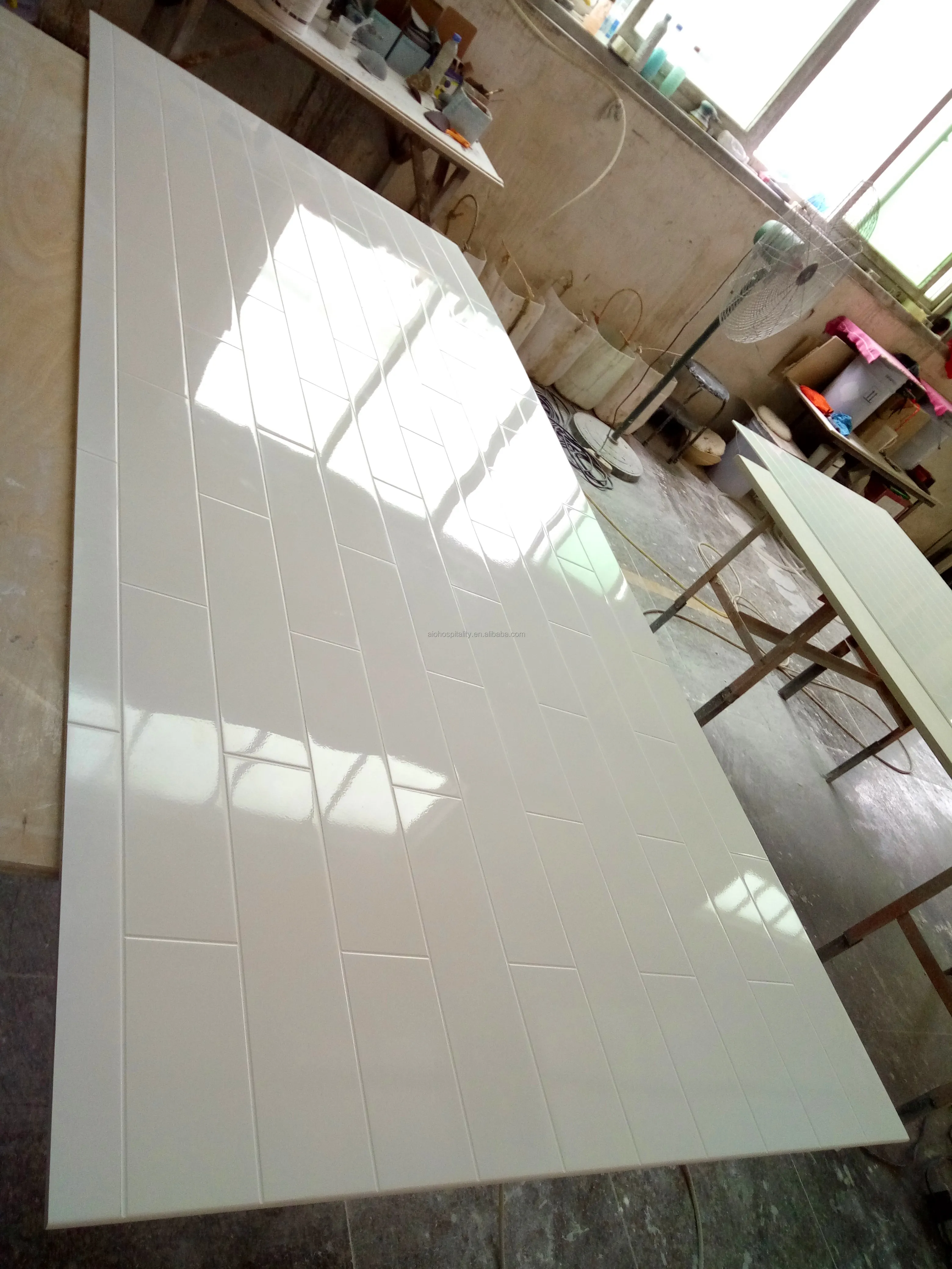 4''x16'' Vertical Tile Pattern Cultured Marble Tub Surround Cultured ...