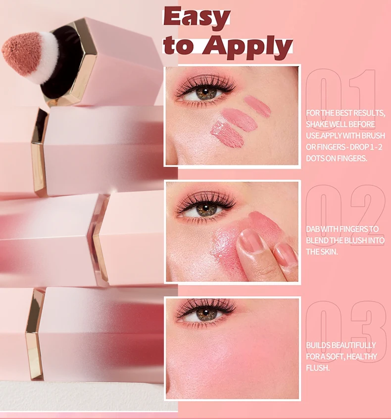 أحمر خدود زهري ساخن على كريم ملون نباتي مقاوم للماء عالي الجودة لون ...