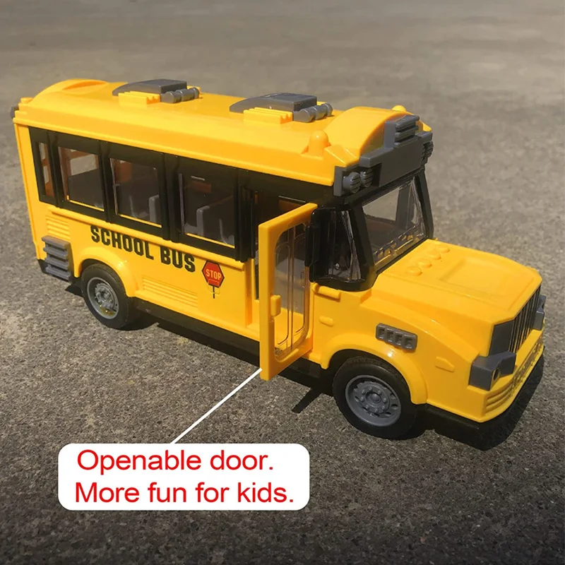 RC School Bus Toy - 27mhz Remote Control Bus with LED Lights