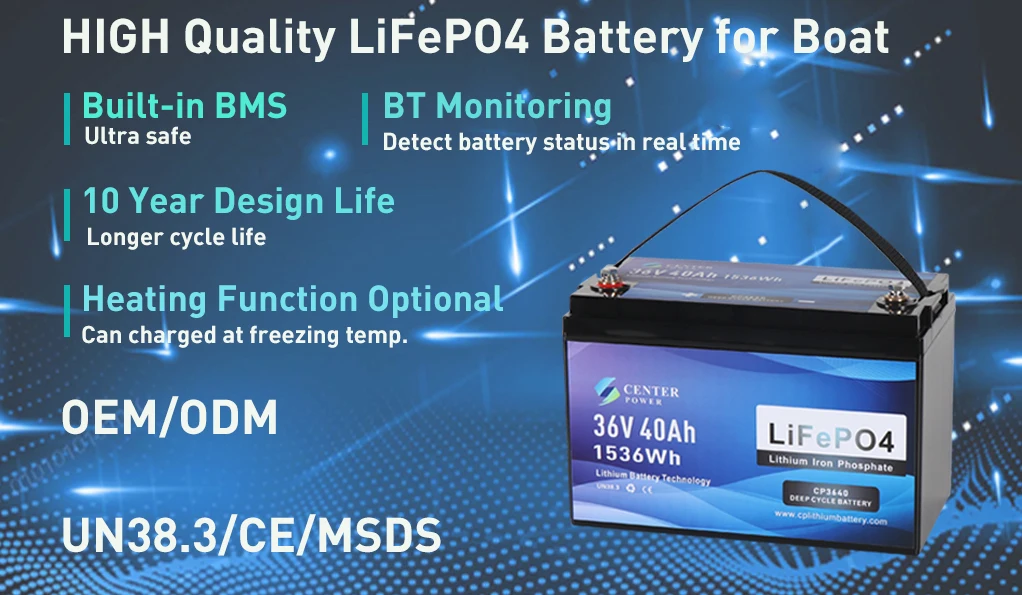 Fishing Boat Trolling Motor Lithium Cranking Battery Waterproof Marine ...