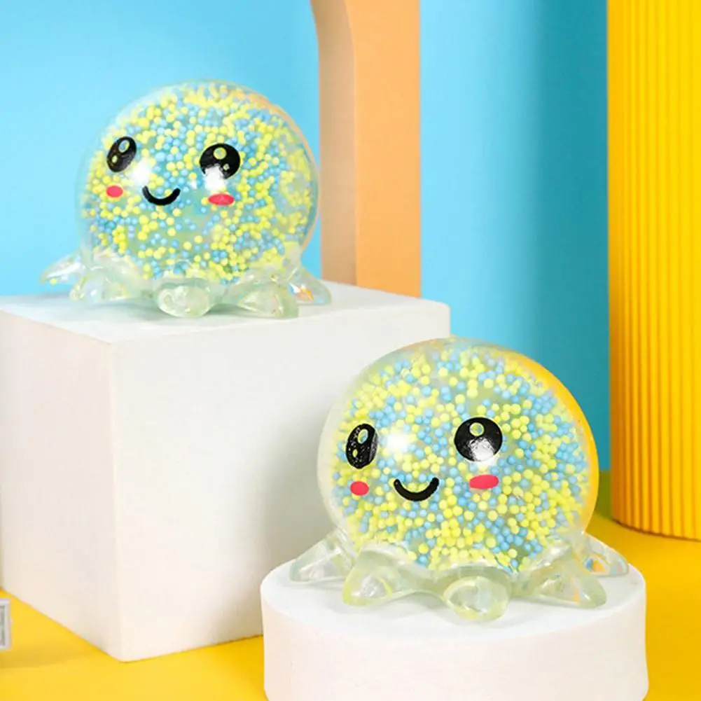 Glowing Light Squid Vent Ball Squeeze Toy Decompression Toy Soft ...