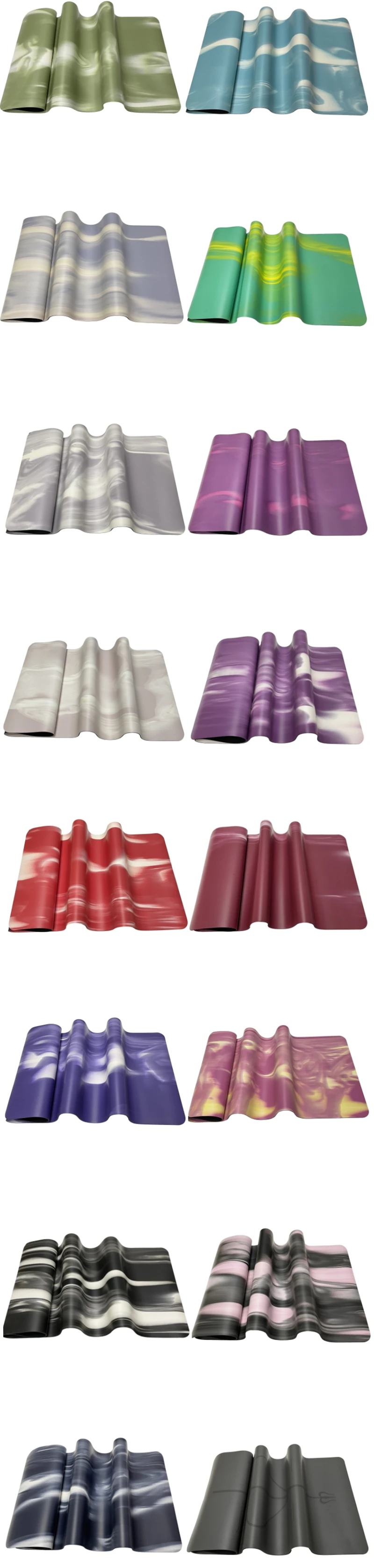 16 Colors Randomly Contrasting Natural Rubber Yoga Mat - High Density ...