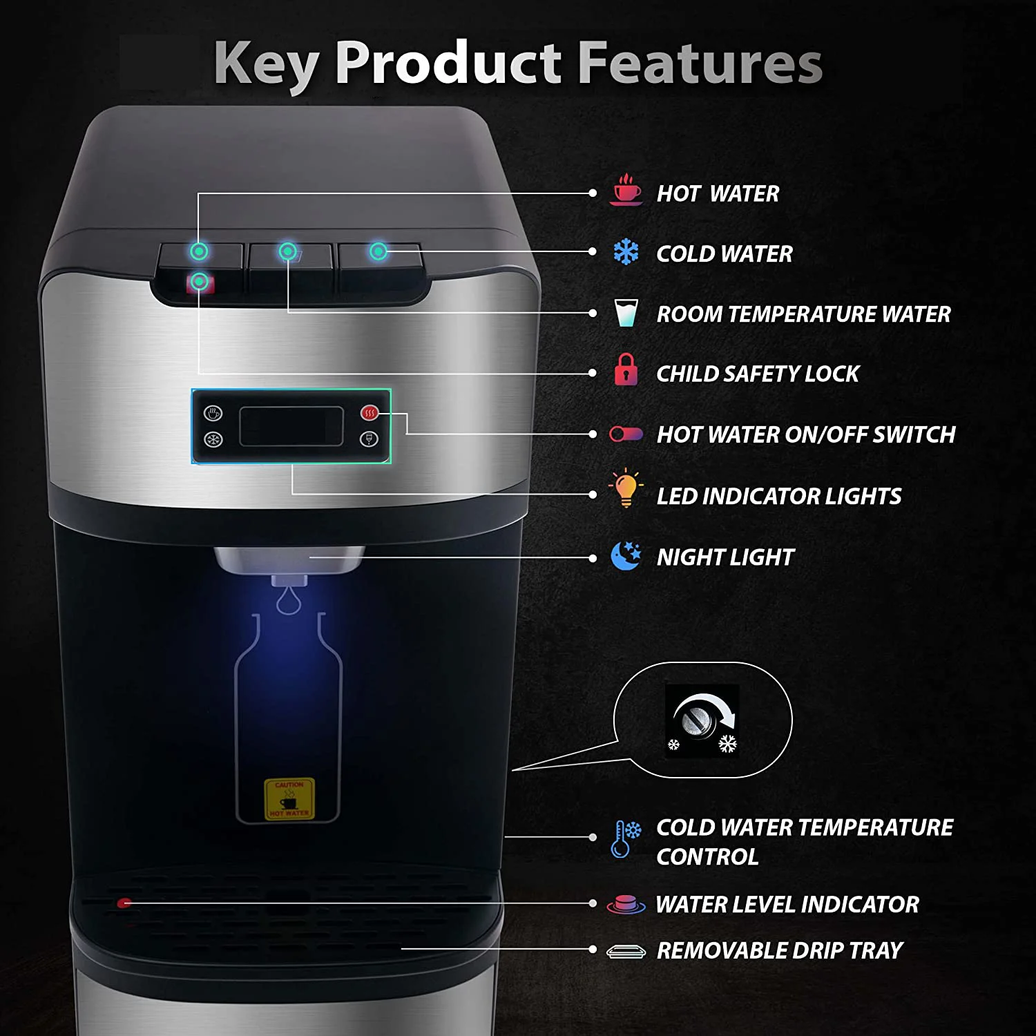 Customized Water Hot And Cold Water Filter Dispenser And Cooling Water ...