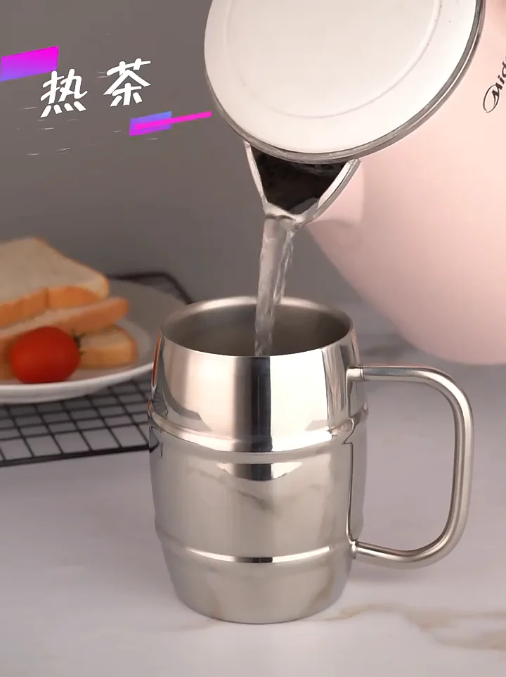 High Quality 450ml 500ml Portable Double Wall Drink Cup Stainless Steel ...