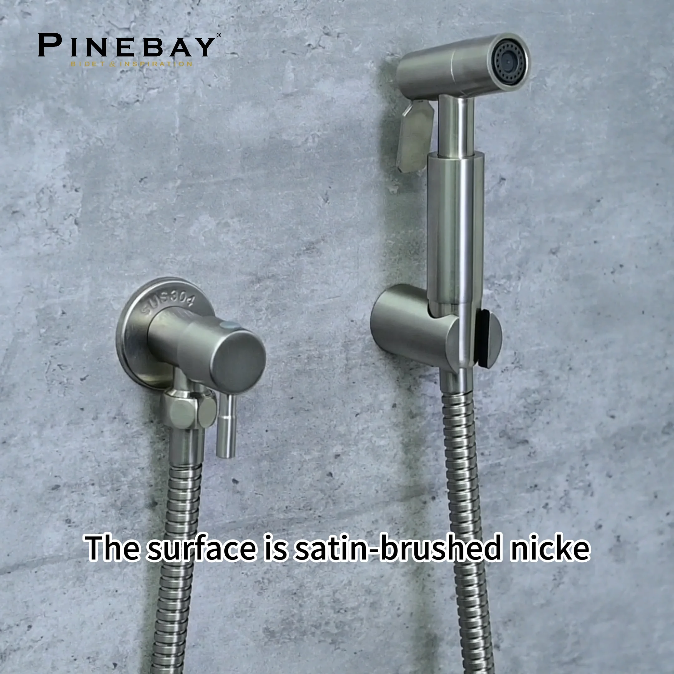 Pinebay 304 Stainless Steel Bathroom Handheld Bidet Shattaf Travel ...