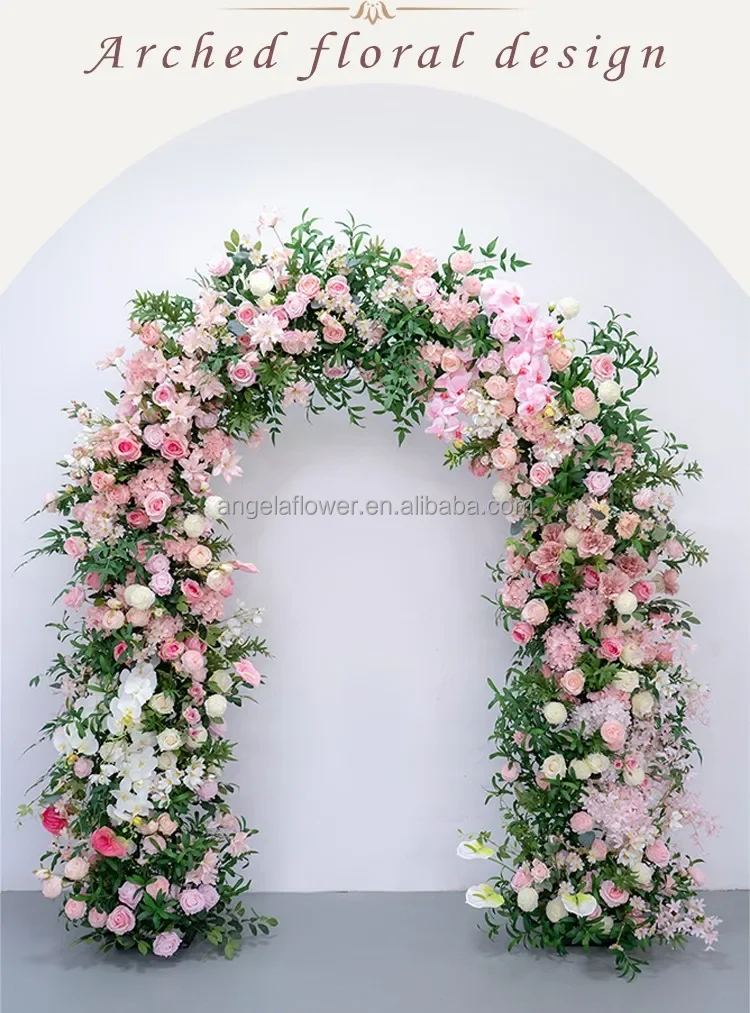 Luxury Outdoor Wedding Backdrop Pink Flower Arrangement With Stand ...