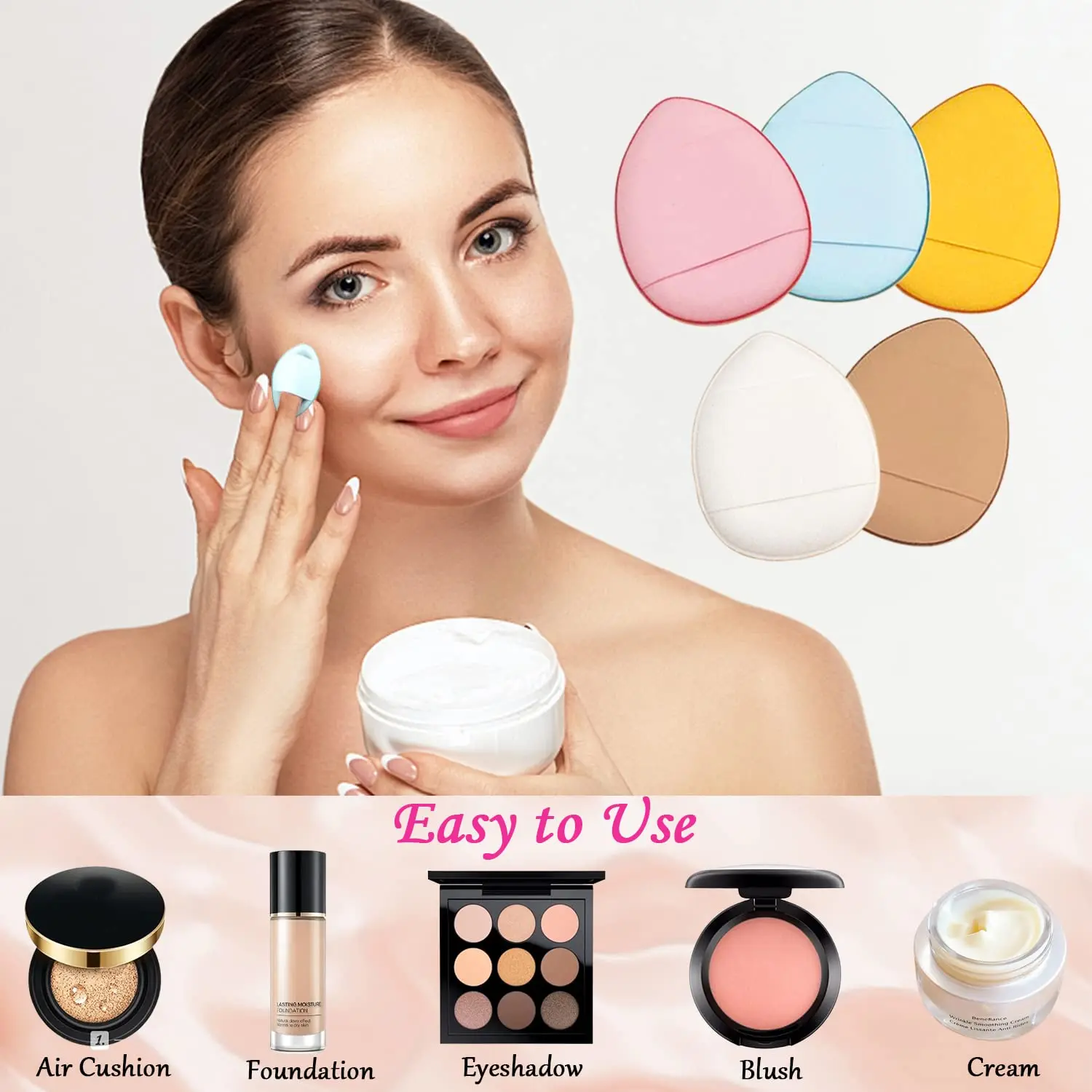 Velour Make Up Mini Velvet Compact Powder Puff Make Up Puff Triangle ...