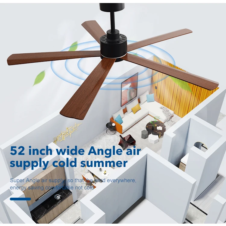 Home Decor 44 Inch 54 Inch Abs 5 Blades Ac Dc Motor Remote Control Modern Mute Bldc Ceiling Fan ...