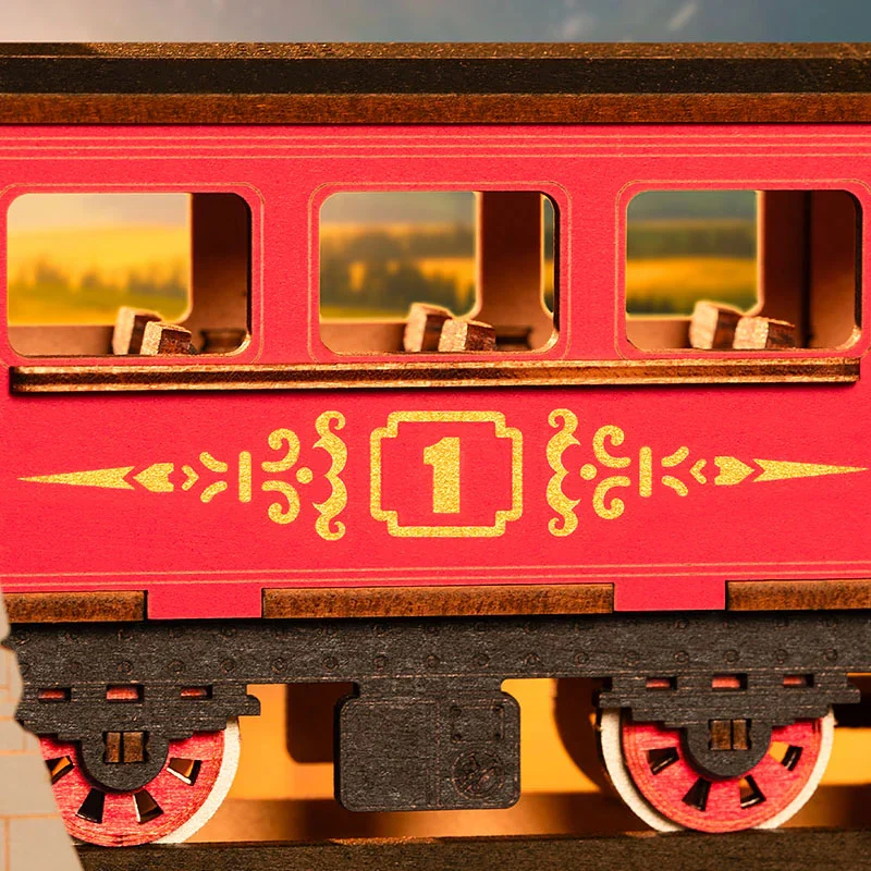 Robotime Rolife TGE01 DIY Bookend Shelf Insert Kit - Century Train 3D ...