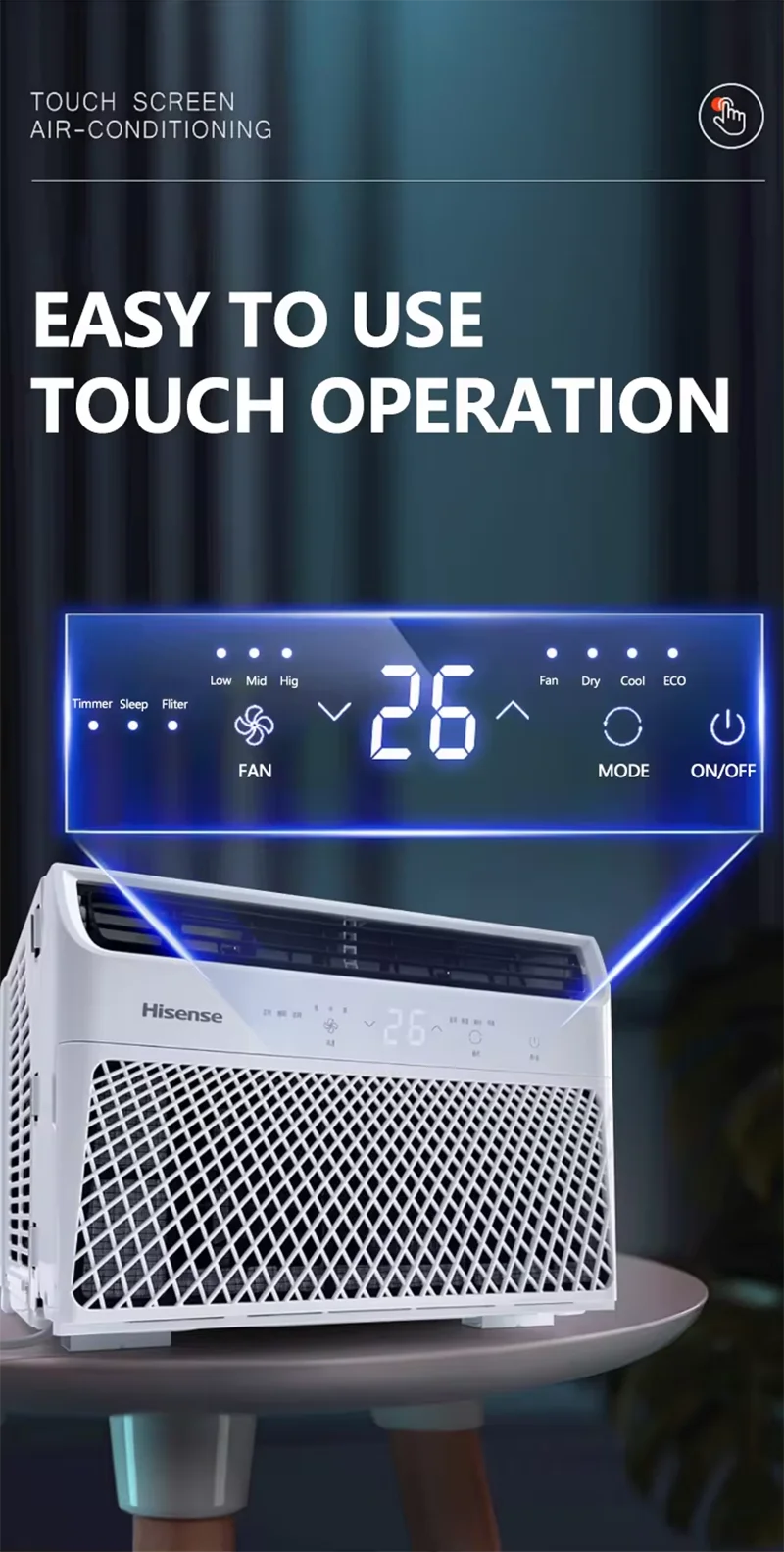 Hisense Window Split Type Air Conditioners - 9000btu & 12000btu