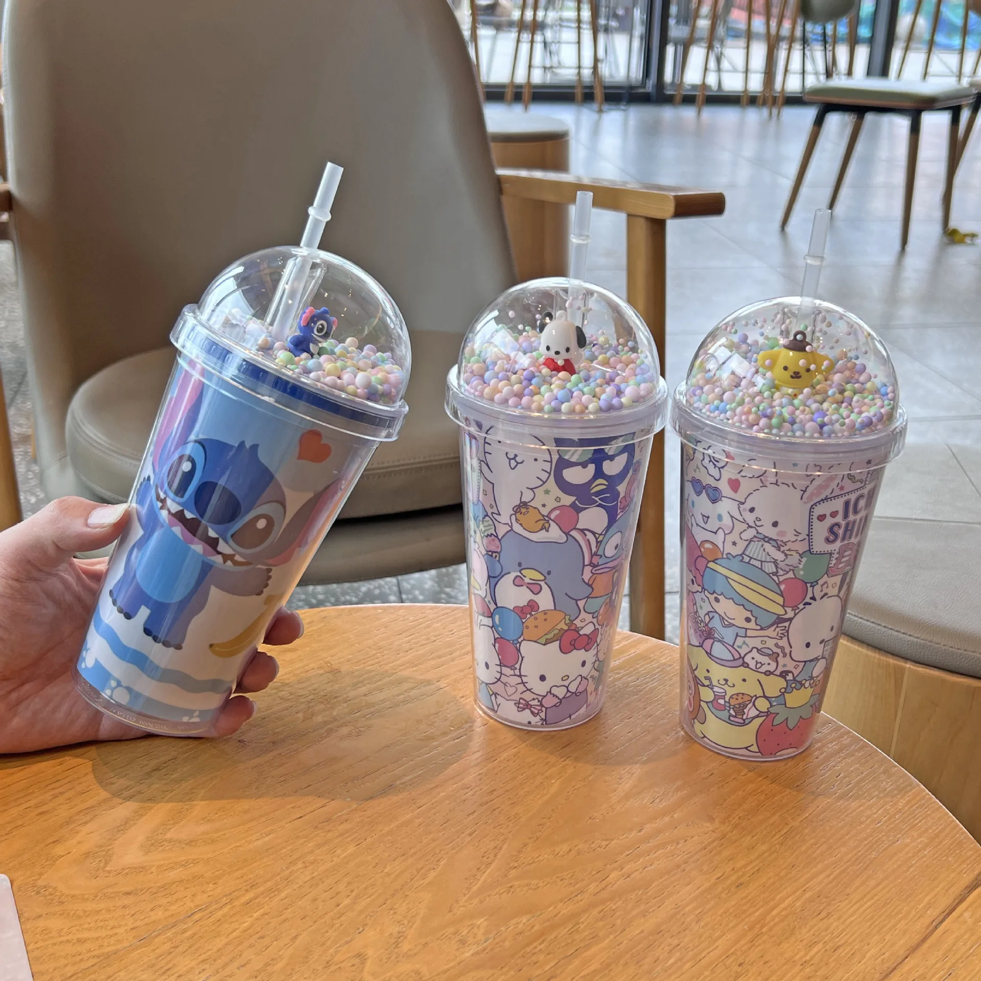 Stitch 450ml Double Plastic Water Cups Cute Cartoon Kids Drinking Cups ...