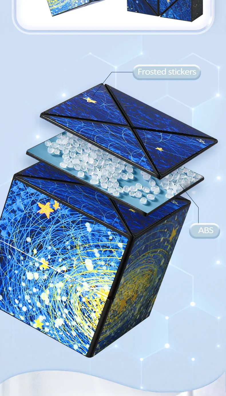 Star Sequin Folding Shape Shifting Box Infinity Cube Toy Patial ...