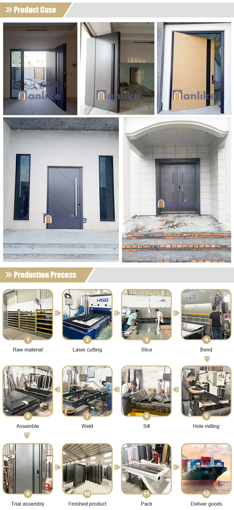 Anlike European Design Luxury Modern Pivot Front Door Aluminum Pivot ...