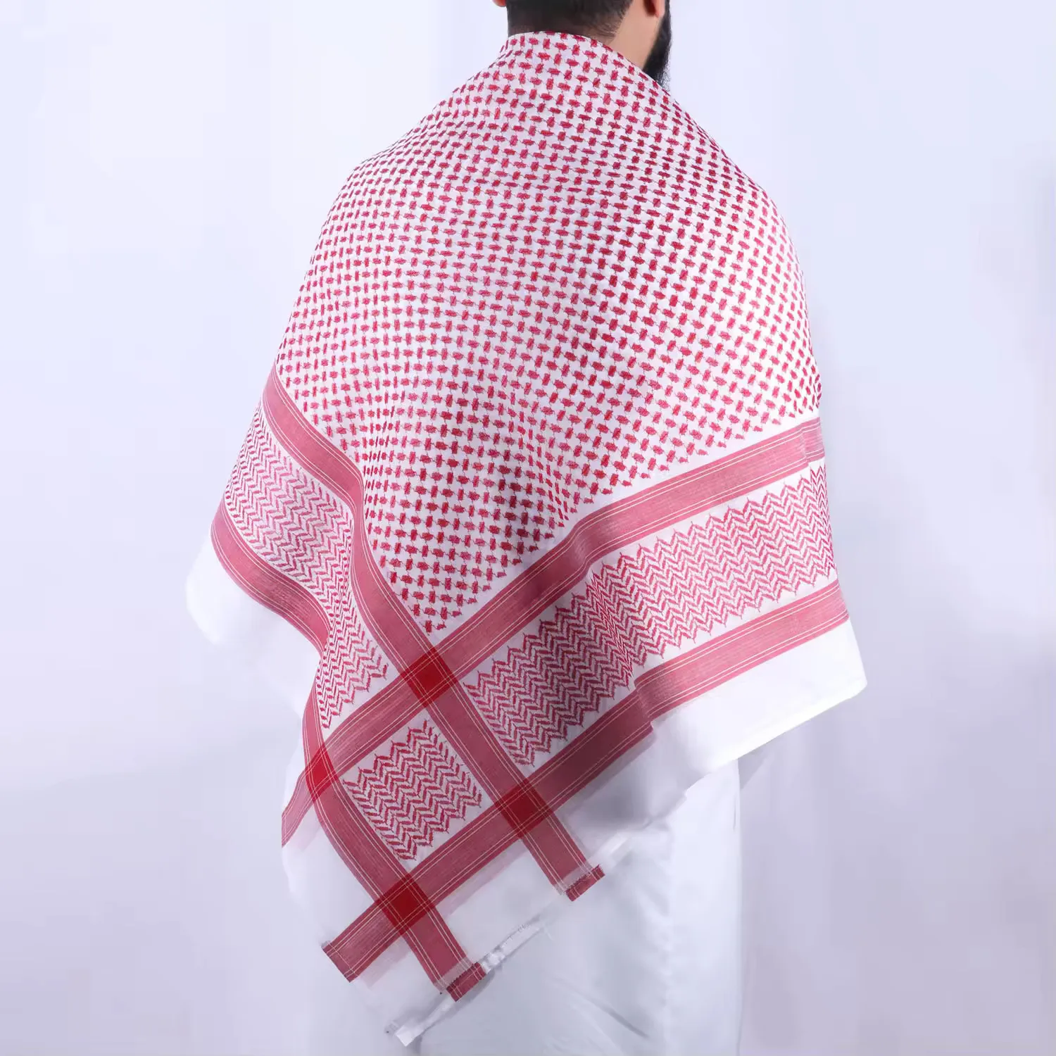 PROMISTAR Premium Adult Saudi Palestine Keffiyeh Red Shemagh
