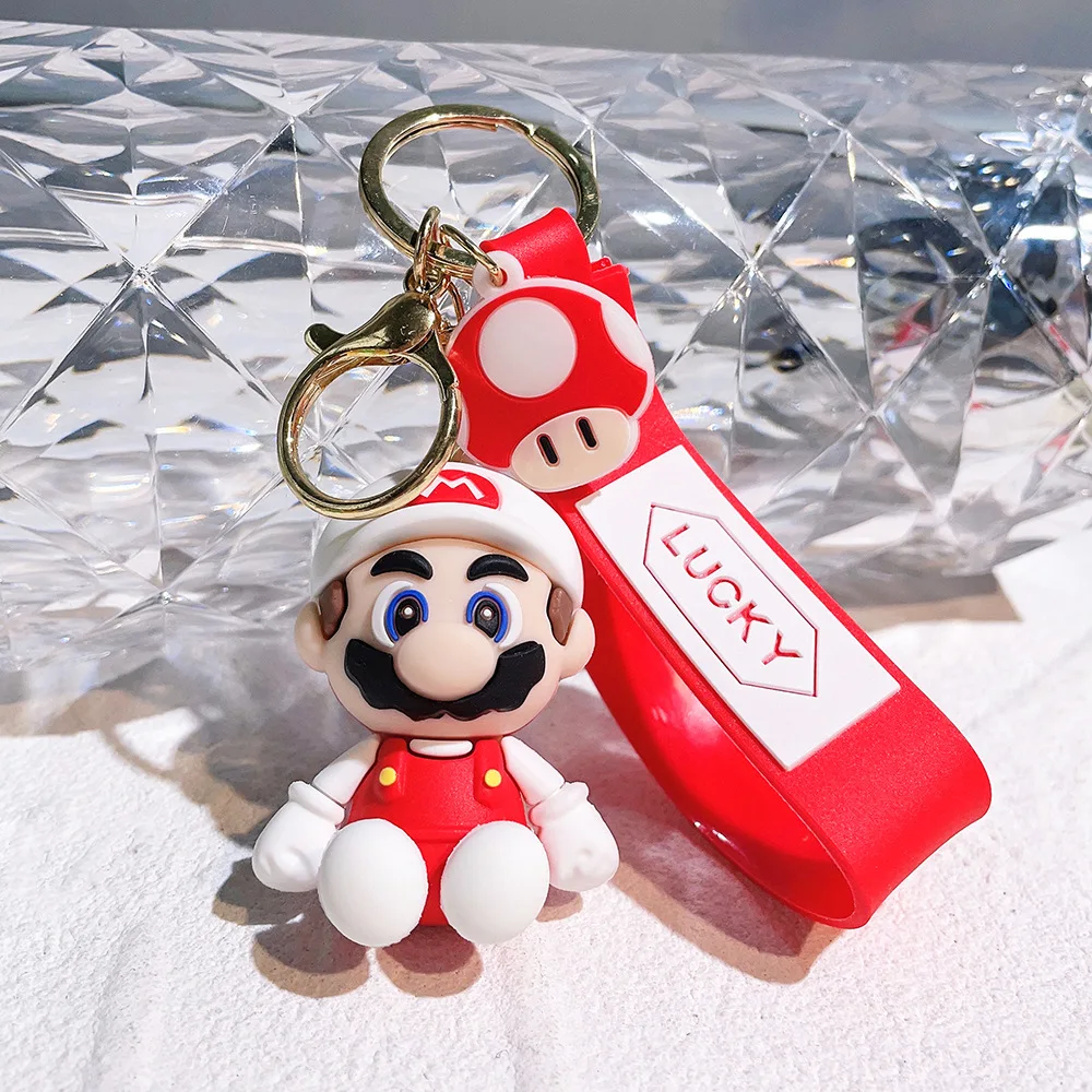 Cartoon Super Mario Bros Anime Pvc Keychains Promotional Custom Mario ...