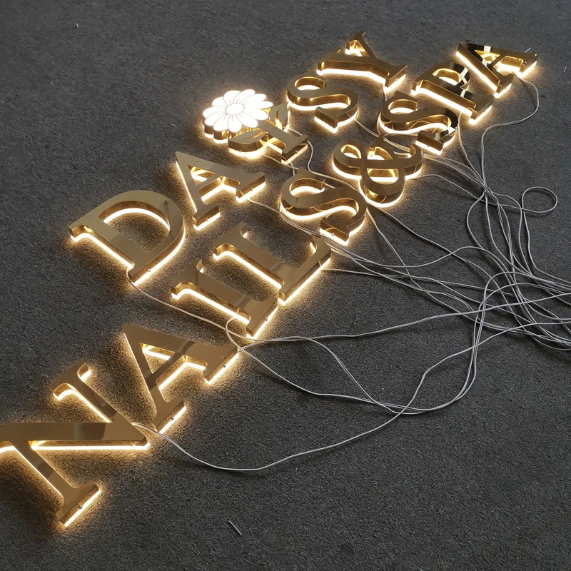 Gold Metal Letter - Customized Backlit Signs for Any Space