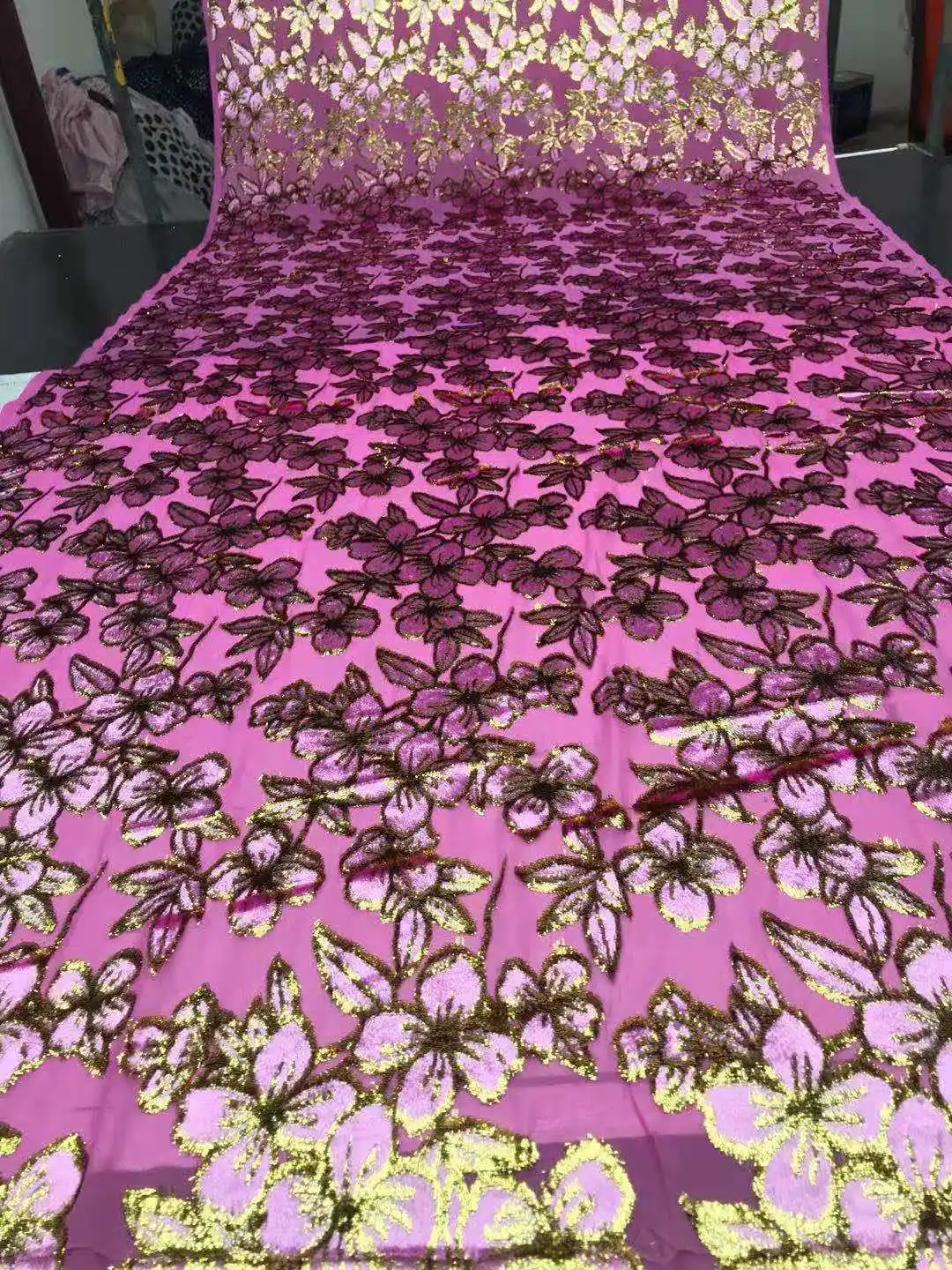 Ready to Ship Dirac and Garbasaar Handprint Soft Silk Pure Velvet Burnt ...