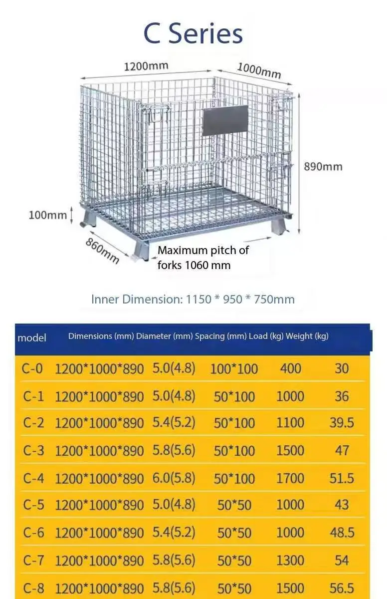 Customized Collapsible Stacking Cage - Heavy Duty Wire Baskets